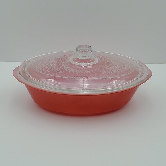 Glasbake | Kitchen | Glasbake Oval Quart Red Casserole Baking Dish With ...